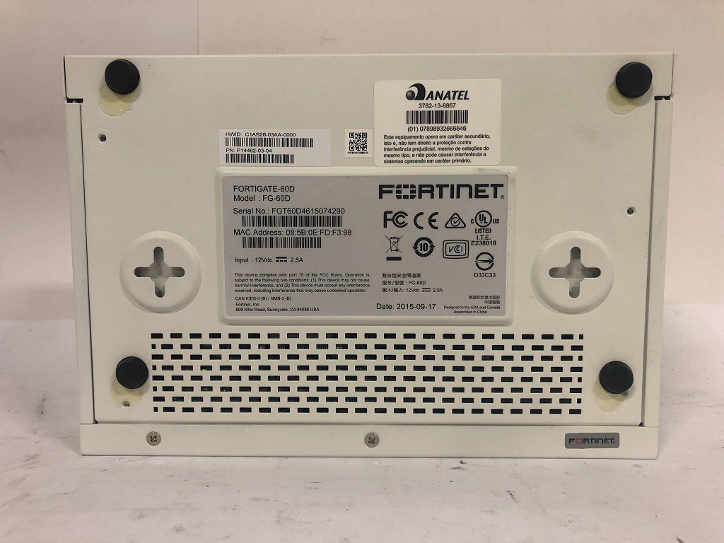 メーカー: Fortinet, FG-60D FortiGate-60D Fortinet GA Inc. v5.0,build4459 ...